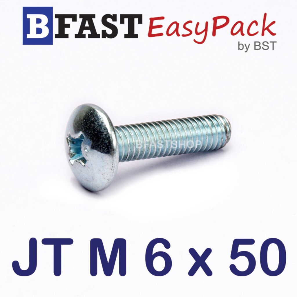 สกรูมิลสี่แฉก หัวร่ม JT M 6 x 50 (10 ตัว/ถุง) | Shopee Thailand
