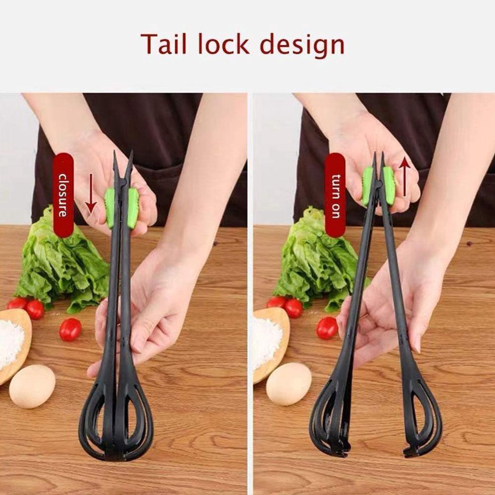 hot 3 in 1 Egg Beater Nylon Food Tongs Egg Whisk Multifunctional Nylon ...