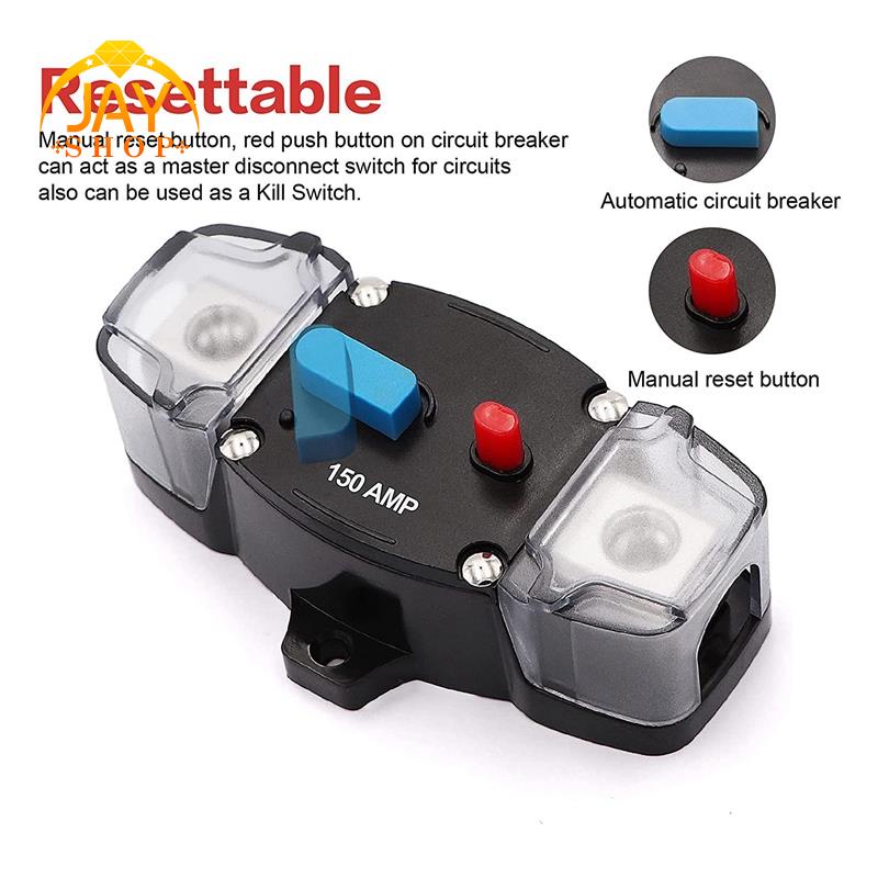 250A Circuit Breaker Manual Reset Car Stereo Audio Inline Fuse Block ...