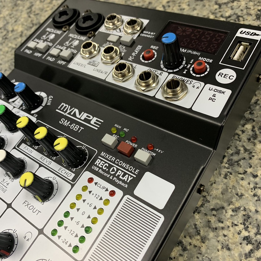 มิกเซอร์ MYNPE SM-6BT MIX+USB2.0+บลูทูธ เหมาะสำหรับนัก Streming - goodsound_studio - ThaiPick