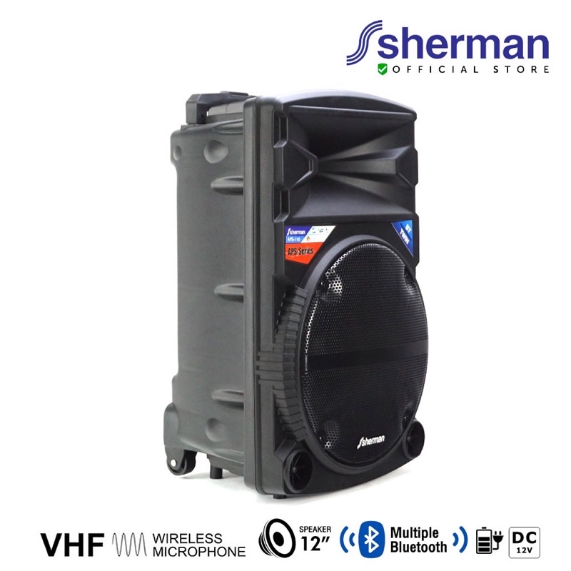 Sherman speaker APS-110 ลำโพงบลูทูธล้อลาก ขนาด 12 นิ้ว ลำโพงพร้อมไมค์ลอย (Bluetooth) Portable ...