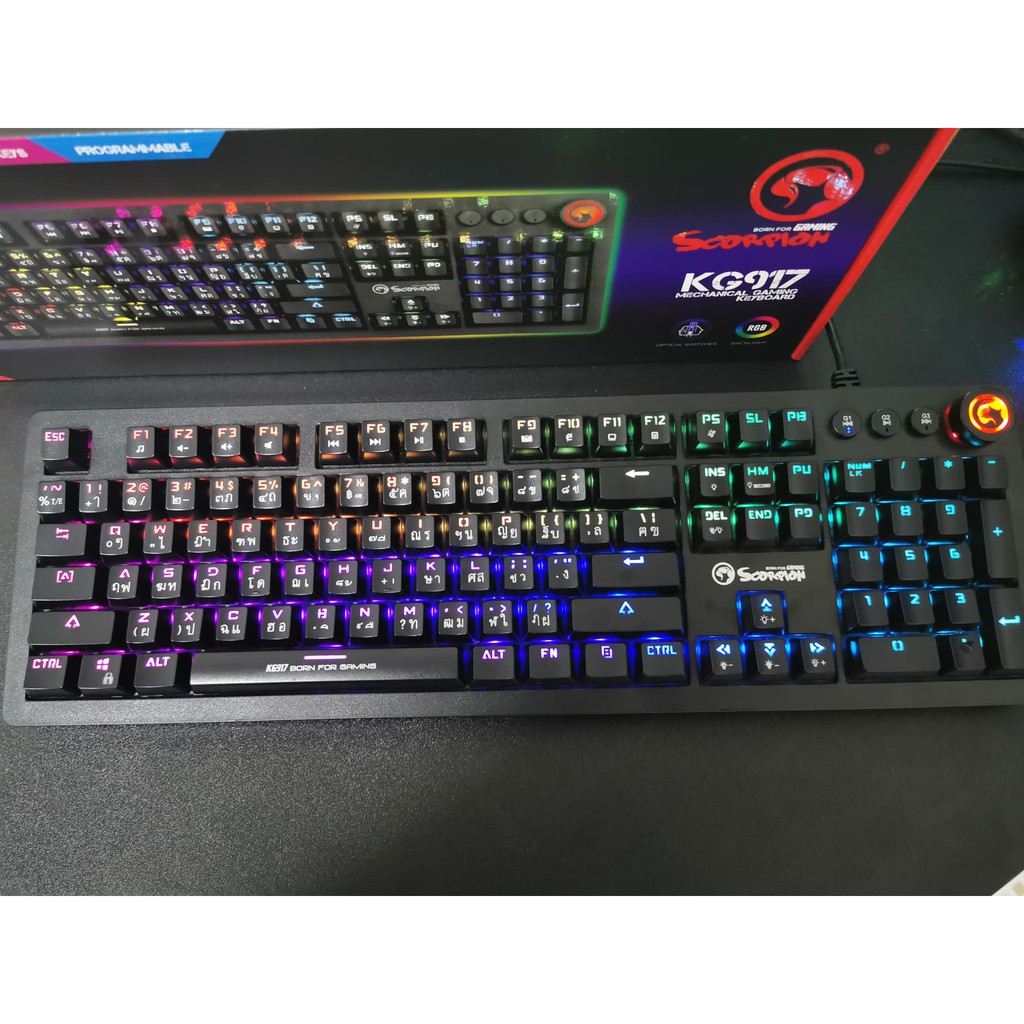 Marvo KG917 คีย์บอร์ดเกมมิ่ง KEYBOARD MECHANICAL OPTICAL BLUE SWITCH ...