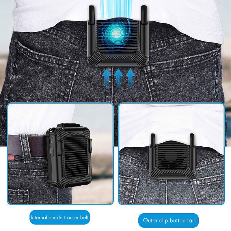 Waist Hanging Fan USB Charging Mini Fan Portable Hanging Neck Mobile ...