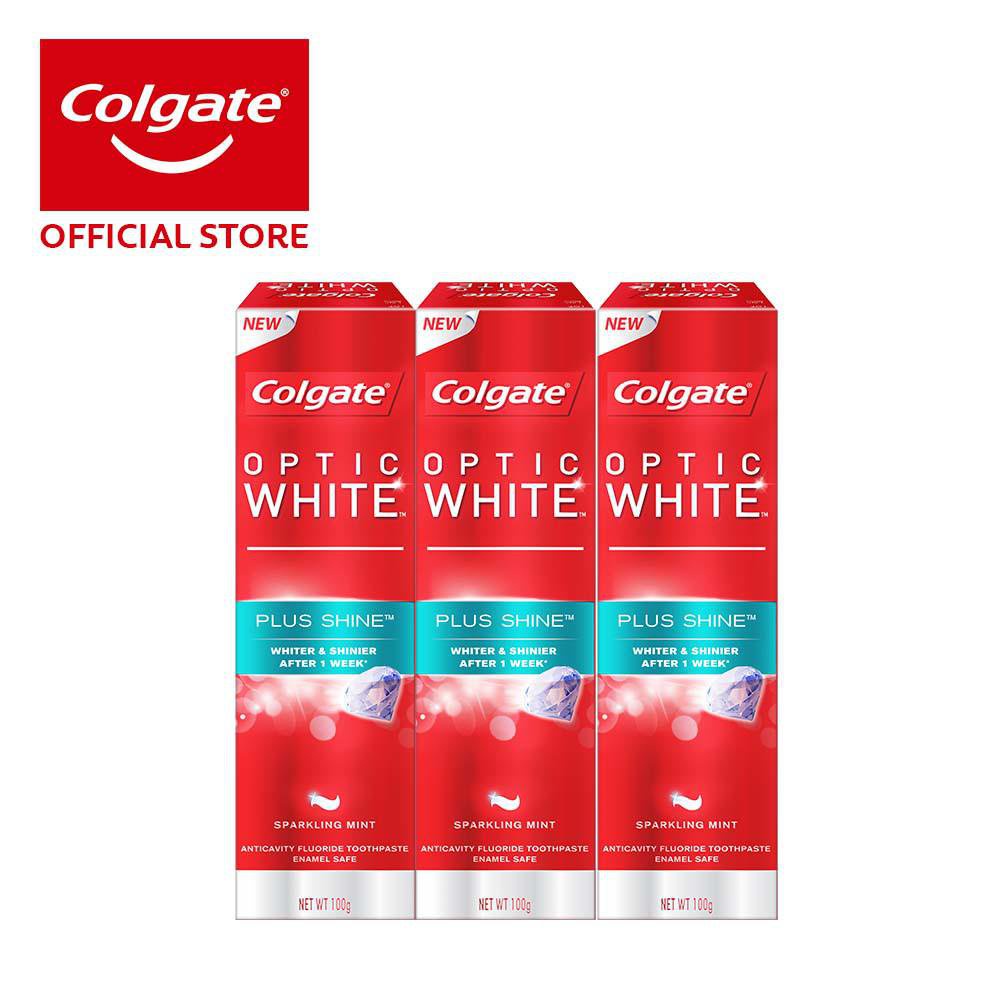 Colgate Optic White Plus Shine Whitening Toothpaste [Bundle Of 3] Value ...