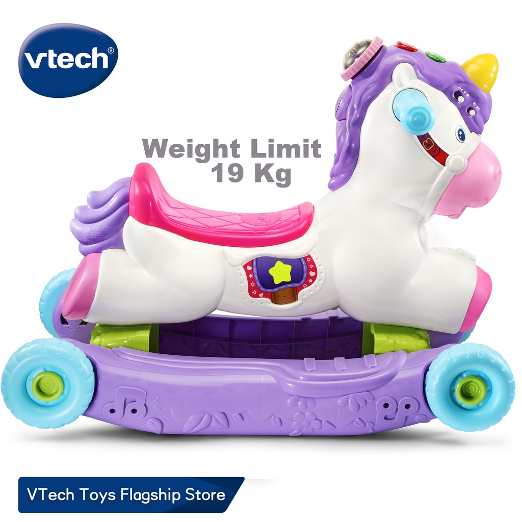 VTech 2 in 1 Rocking Horse and Ride-on Toys Music Light Learning ...