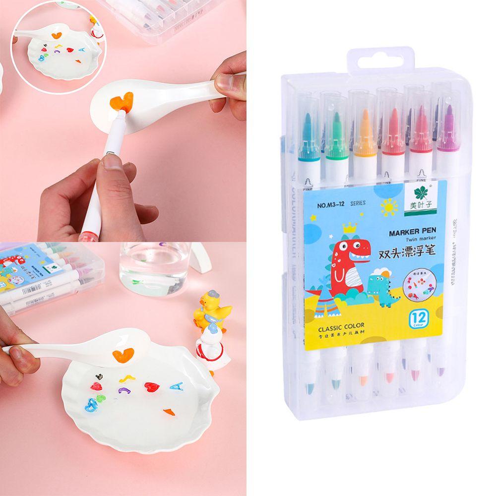 BORAGE 12 Colors Erasable Floating Pen Children's Whiteboard Markers ...