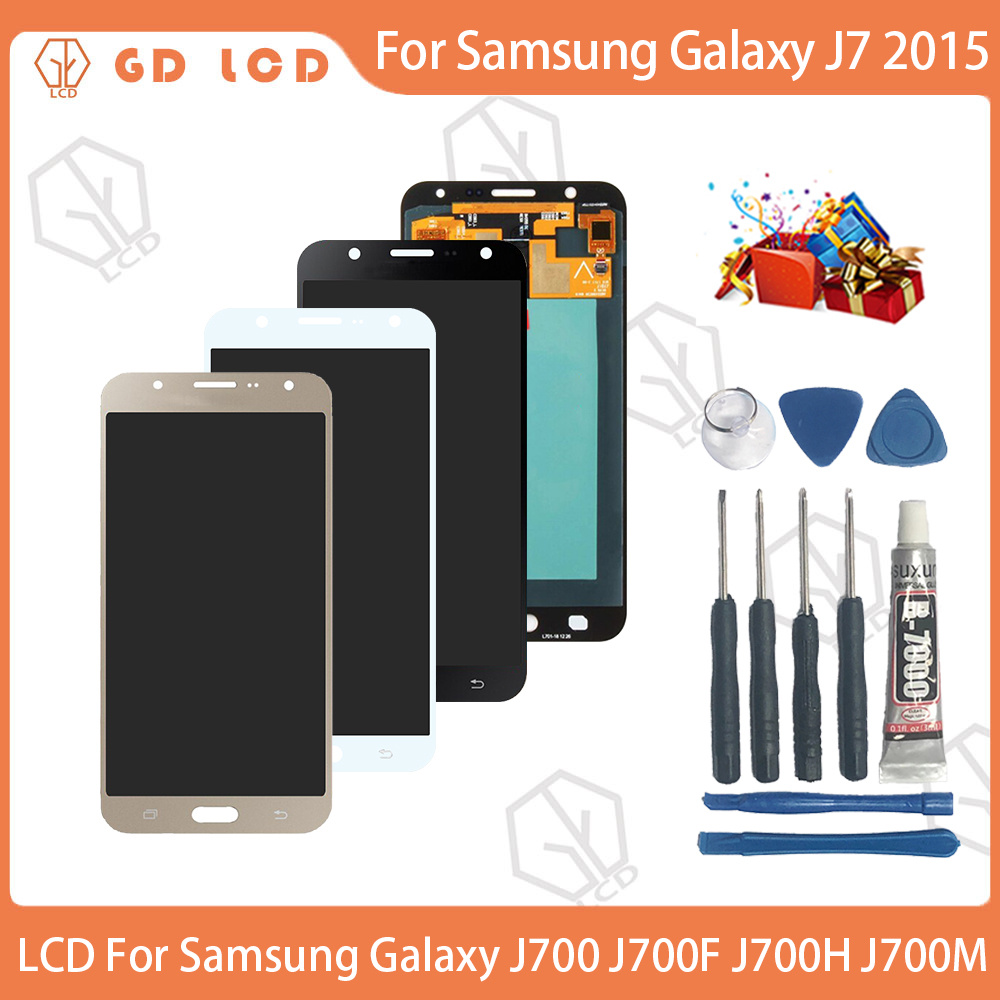 Amoled หน้าจอแสดงผล Lcd สําหรับ Samsung Galaxy J7 2015 J700 Sm - J700F ...