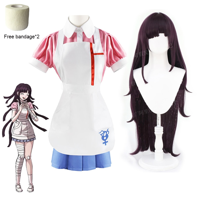 Mikan Tsumiki Coslay Costume Danganrona 2 Coslay Wig Woman Maid Outfit ...