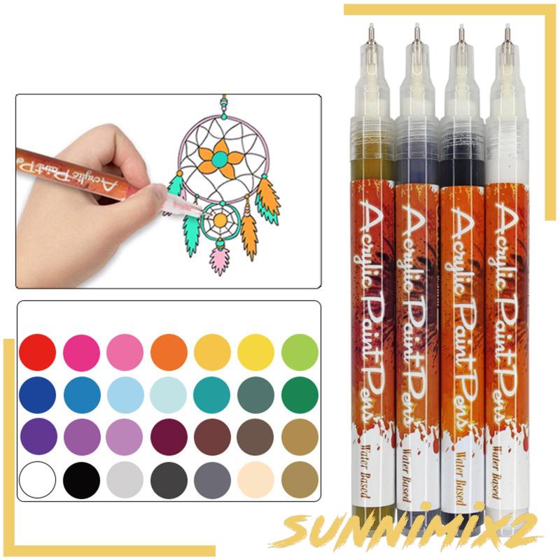 Acrylic Paint Pens 0.5mm 4 Colors Glass Markers Scrapbooking Writing ...