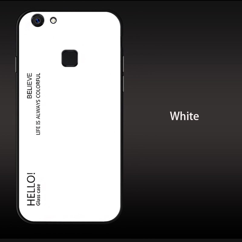 Vivo V7 V7 V7 Plus V5 V5 Plus V9 Y85 Case Gradient Tempered Glass Back ...
