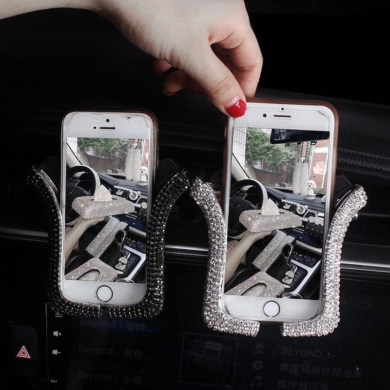 Crystal Diamond Universal Car Phone Holder Bling Rhinestone Car Air ...