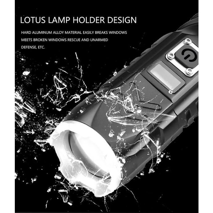 Torch Light Super Bright 4 Core P90 LED Flashlight with Display ...