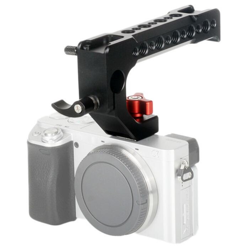 DSLR Camera Handle with 15mm Rod Hole Cold Shoe 1/4 Inch 3/8 Inch ...