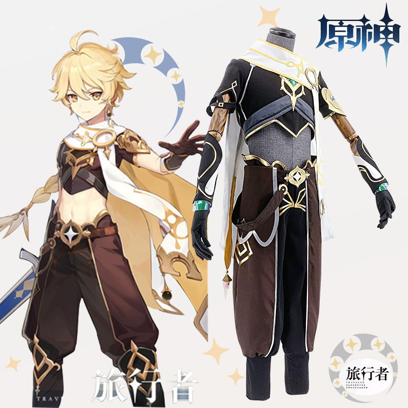 ชุดคอสเพลย์การ์ตูน สําหรับผู้ชาย Anime! Genshin Impact Traveler Aether ...