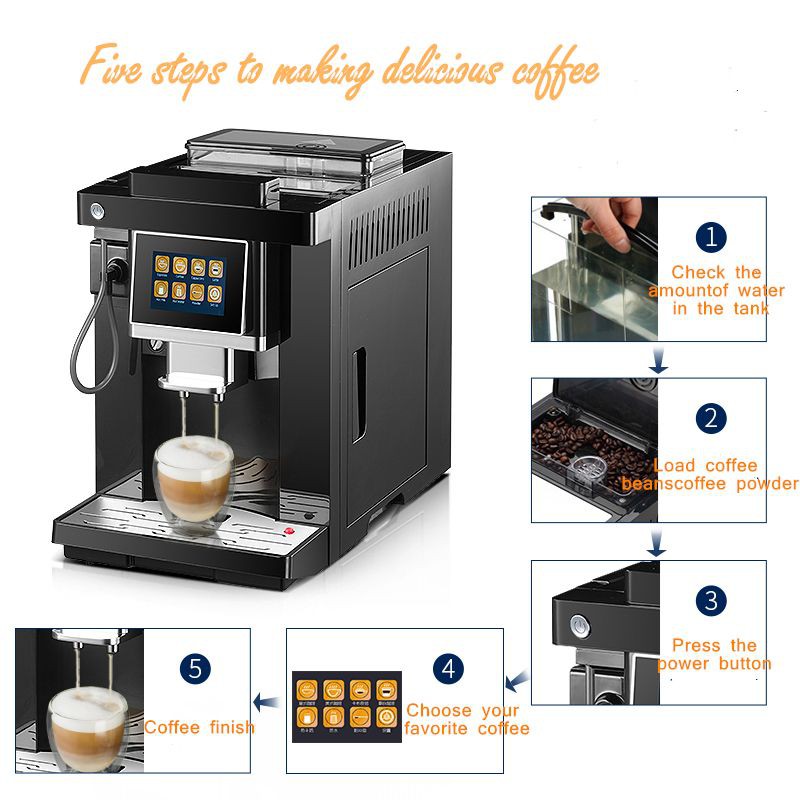 home use coffee machine touch screen เครื่องชงกาแฟ - 8hlok0768 - ThaiPick