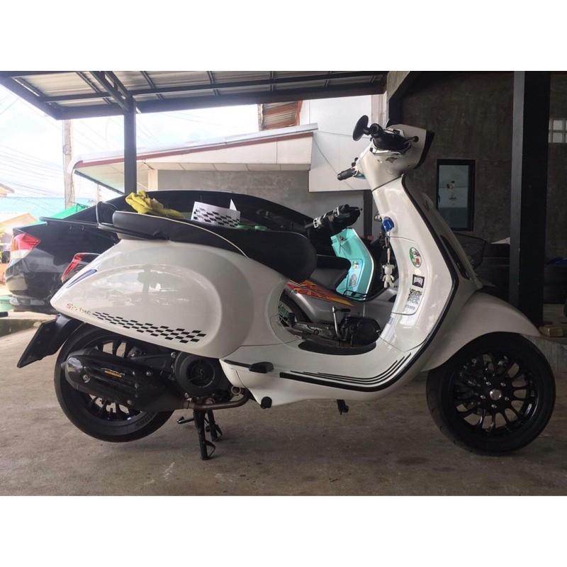 สติกเกอร์แต่งเวสป้า ติดข้าง ลายตาราง สำหรับ LX S PRIMAVERA SPRINT Vespa ...