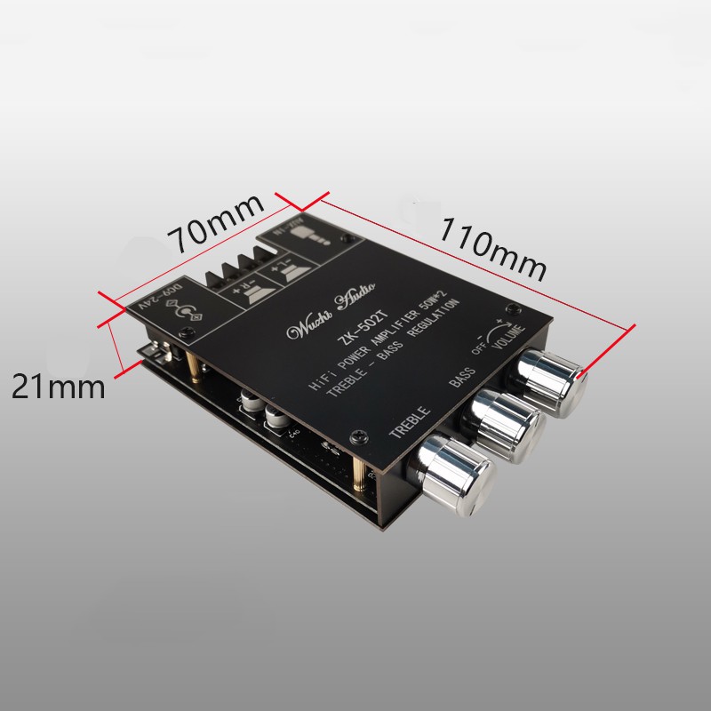 ZK-502T บอร์ดโมดูลขยายเสียงซับวูฟเฟอร์ 2.0 Channel 50W 50W TPA3116 ...