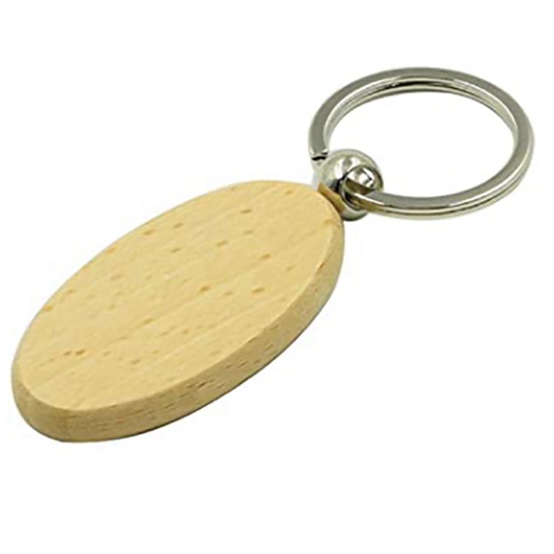 100Pcs Oval Wooden Key Chain DIY Keychain Pendant Promotional Gifts ...