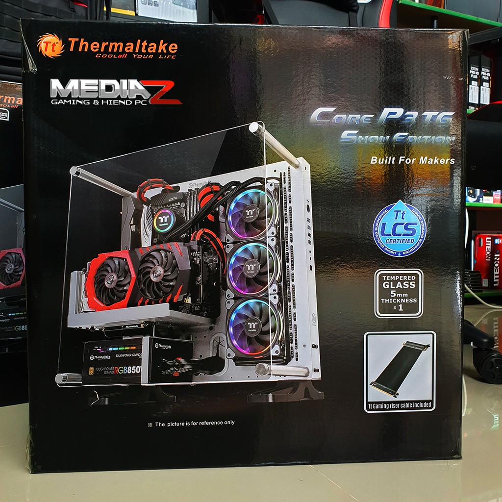 TT CORE P3 SNOW White Tempered Glass EDITION ( เคสเปล่า แถม riser ) THERMALTAKE CASE - mediazcom ...