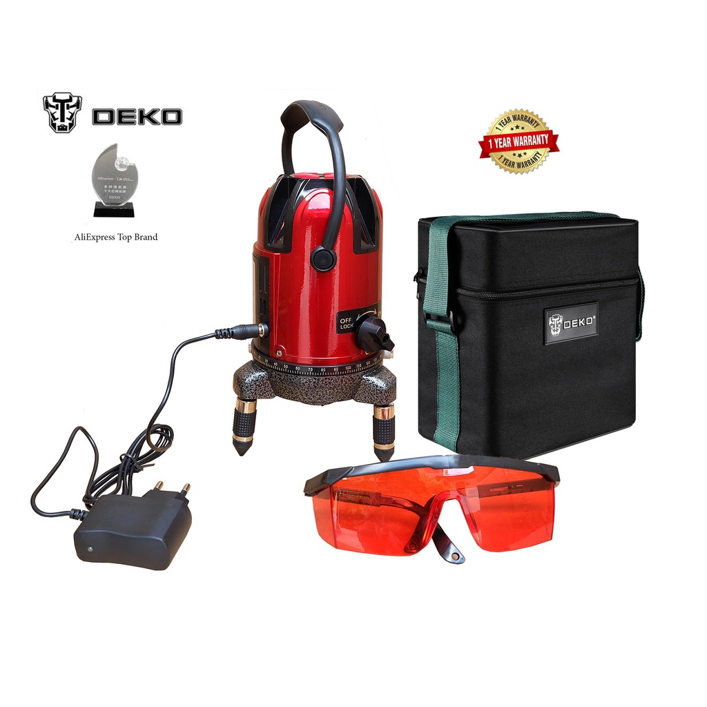 DEKO LL57 Laser Leveling Meter 5 Lines เลเซอร์วัดระดับ 5เส้น เครื่องวัด ...