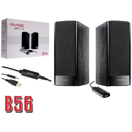 MICROLAB SPEAKER (ลำโพง) MICROLAB B56 2.0 USB Stereo speakers for USB port (BLACK) | Shopee Thailand