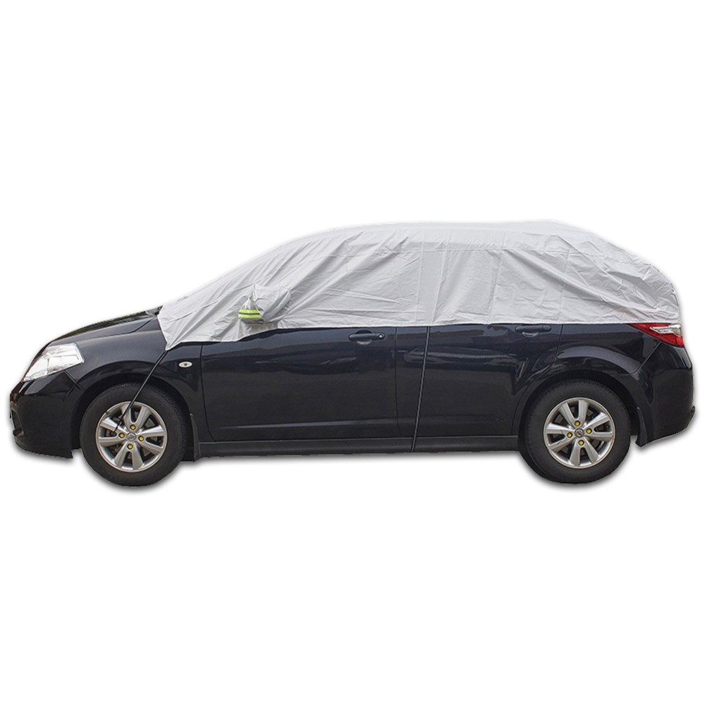 Universal Car Covers Sun Heat Protection Snow Ice Waterproof Half Cover ...
