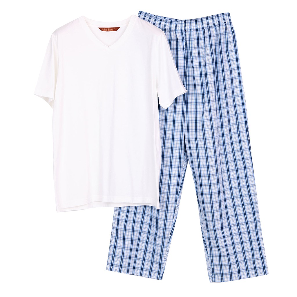 ชุดนอนชาย(แบรนด์ Anker-stubert) ขนาดฟรีไซส์ แขนสั้น ขายาว ผ้ายืด พิมพ์ ...