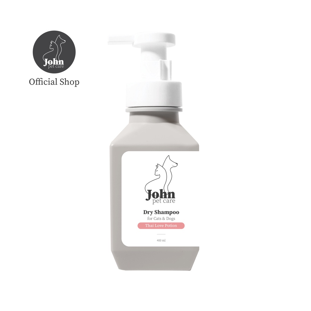 [ออร์แกนิค100%] ป้องกันเห็บหมัด ขจัดกลิ่น John Pet Care แชมพูอาบแห้งแมว ...