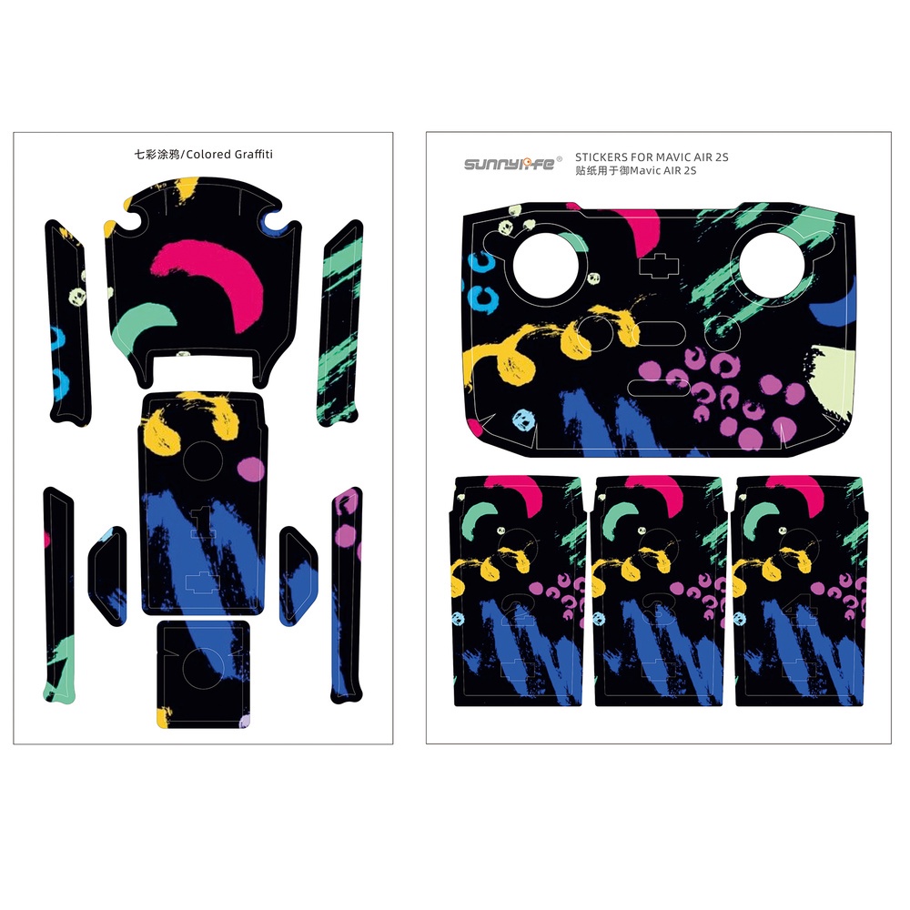 UAVWaterroof DJI Air 2S Drone Stickers Colorful VC Skin for DJI Air 2s ...