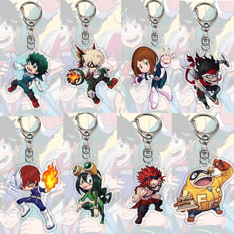 20pcslot Anime My Hero Academia Keychain Two-sided Izuku Bakugou ...