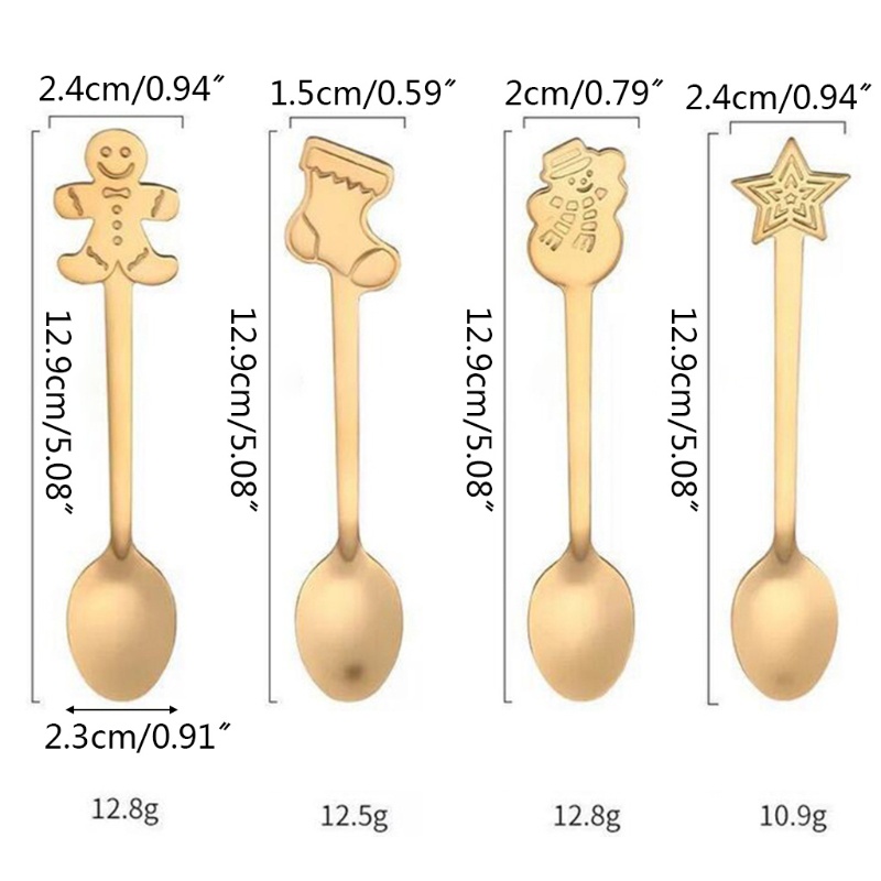 Wmmb ชุดช้อนกาแฟช้อนกาแฟขนมหวานไอศกรีมคริสต์มาสขนาดเล็ก - warmhome01.th ...