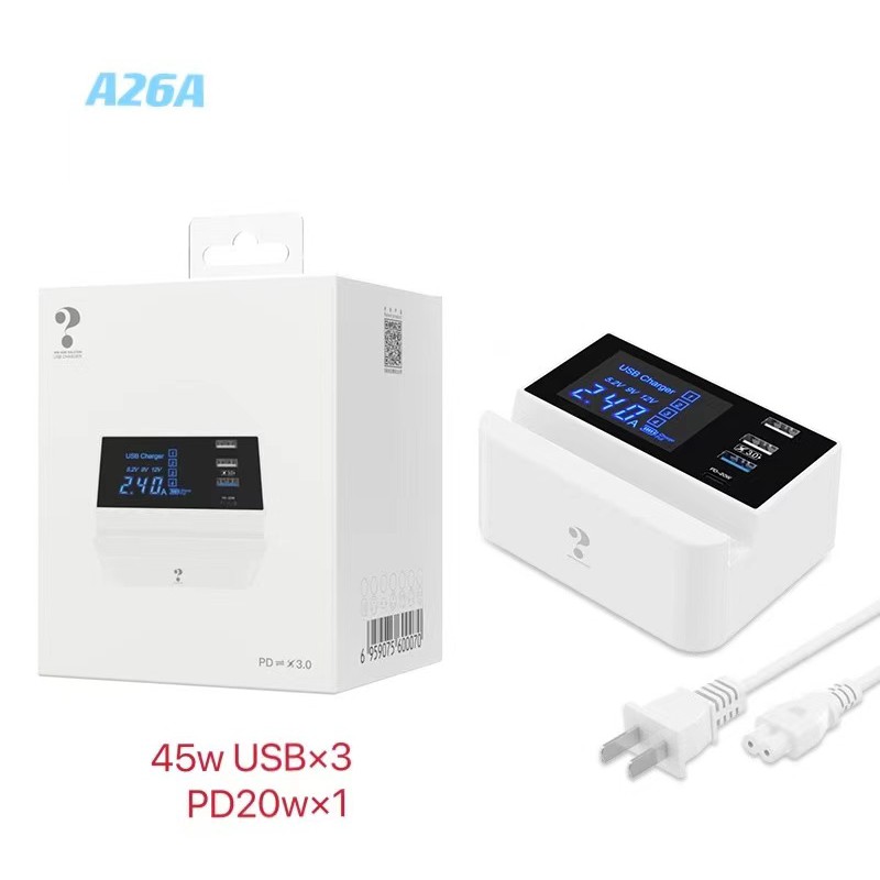 Quick Charge 3.0 สมาร์ท USBType-C 8Port จอแสดงผลLed Fast Charging ...