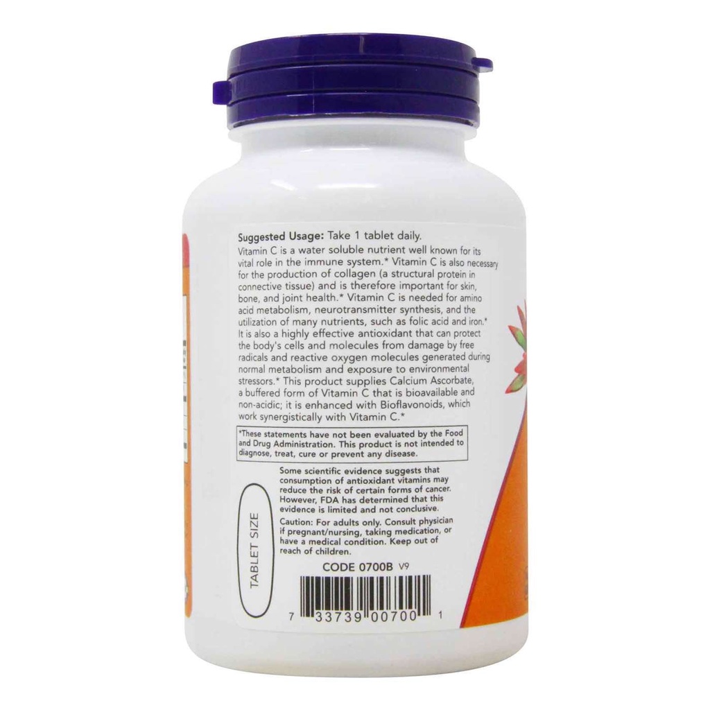 NOW Foods Vitamin C-1000 Buffered Complex 90 Tablets - leafvitamins ...