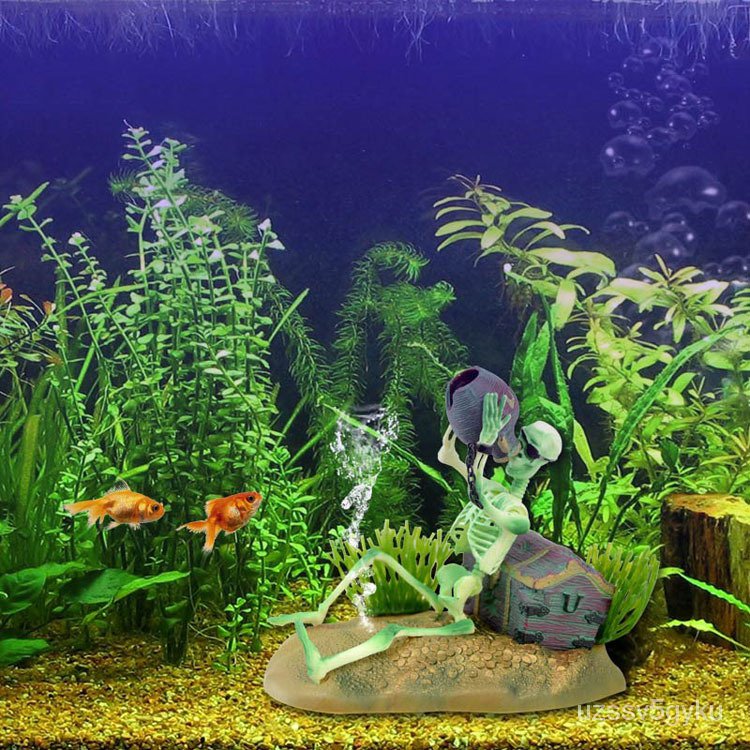 Simulated Pet Aquarium Ornaments Fish Tank Pirate Skeletons Decoration ...