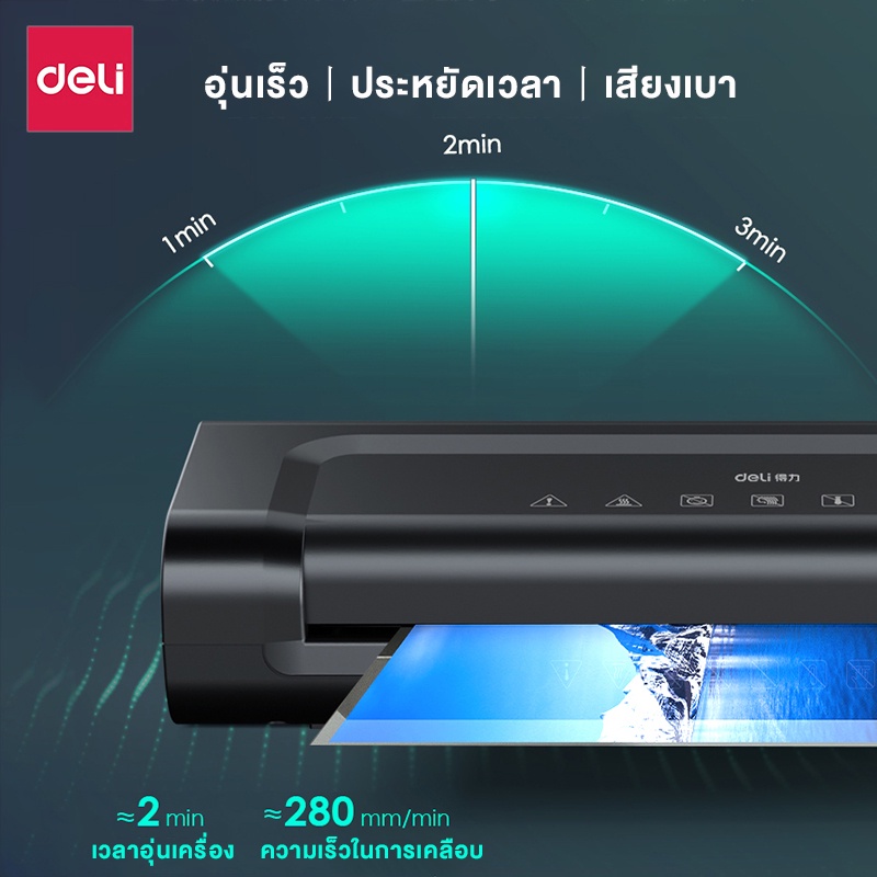 Deli เครื่องเคลือบบัตร A4 เครื่องเคลือบ เครื่องเคลือบเอกสาร เครื่อง ...