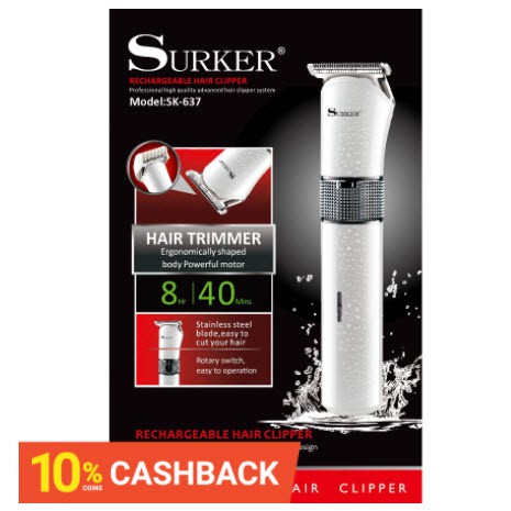 พร้อมส่ง Surker SK-805 หรือKEMEI KM-1990 แบตเตอเลี่ยนตัดผมไร้สาย ปัตตา ...