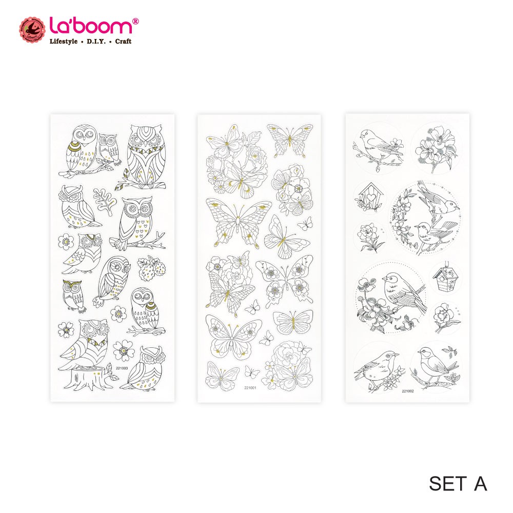 Laboom (ลาบูม) สติ๊กเกอร์ ระบายสีพร้อมตกแต่ง รหัส LST40 - sakuraproductsth - ThaiPick