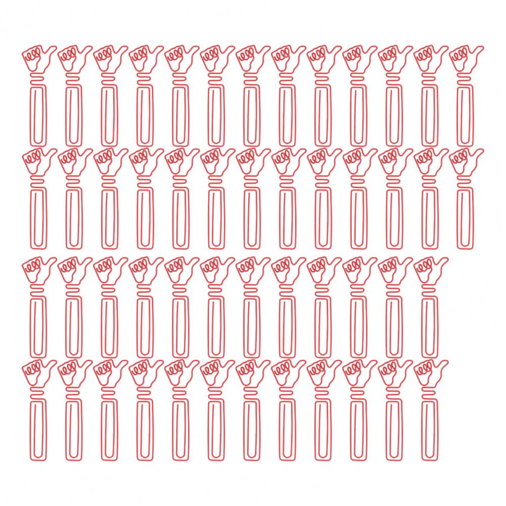 50 Pcs Paper Clips Portable Small Cute Red Thumb Shape Paperclips File ...