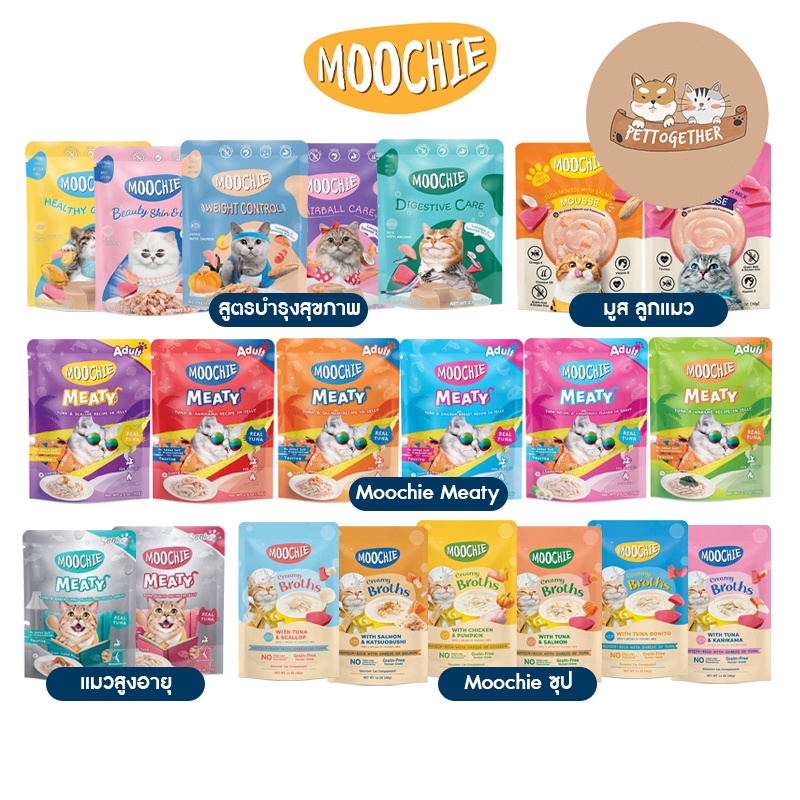 ใหม่ Moochie มูชี่ ขนมแมวเลีย ไม่เติมเกลือ ดีต่อสุขภาพน้องแมว ขนาด 15 g ...