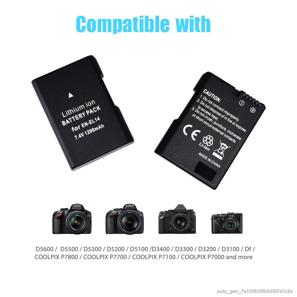 Palo 7.4v 1200mah En-el14 Batteries Enel14 En El14 Camera Battery Pack ...