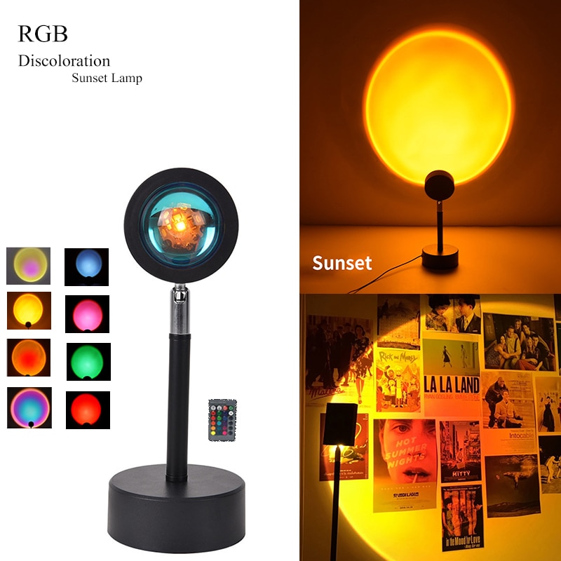 2021 Novel RGB Variable Light Sunset Projection Lamp LED Sunset Light ...
