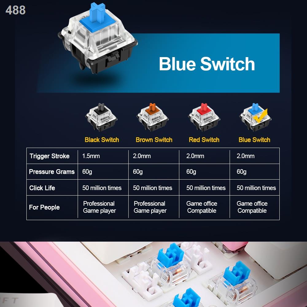 Redragon HADES K623 USB คีย์บอร์ดเล่นเกมสีชมพูสีขาวมีไฟ Led Backlit 104 คีย์สําหรับคอมพิวเตอร์ ...