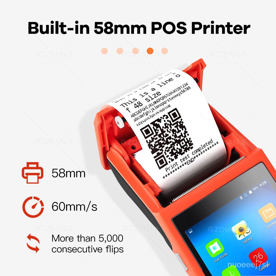 PDA POS WIFI Bluetooth 4G PDA Android 6.0 POS Barcode Scanner Reader 1D ...
