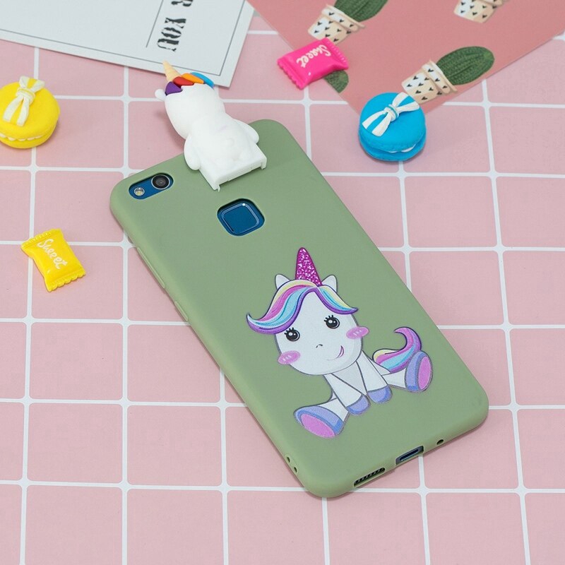 3D Toys Flip Stand Cartoon Case For Huawei P10 Lite Case Unicorn Cat ...
