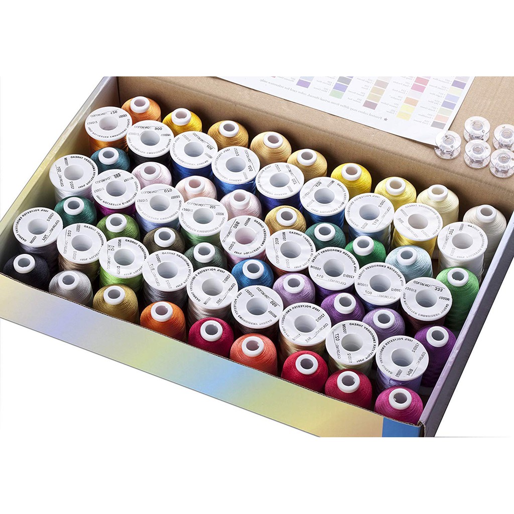 Brother Embroidery Thread Set 63 Color 1000 Meter 40 Weight 120D 63 ...