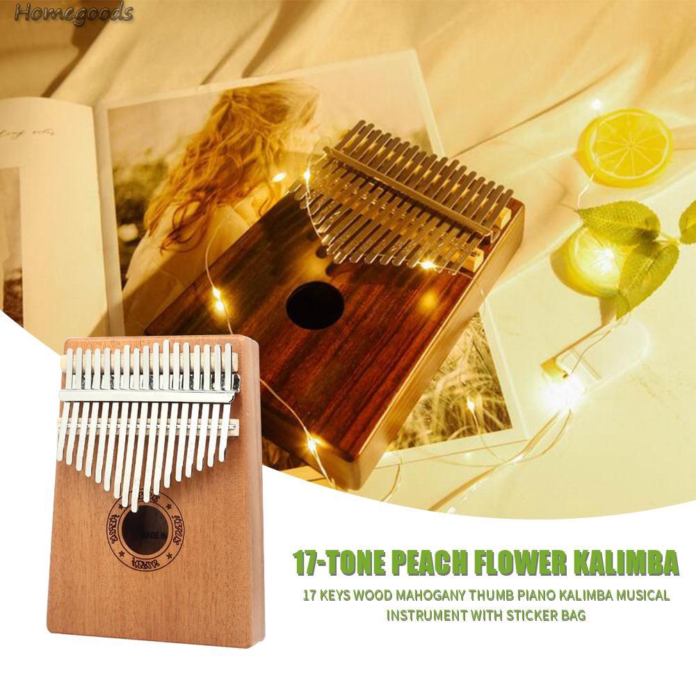 Practical 17 Keys Kalimba Wood Thumb Piano Musical Instrument with ...