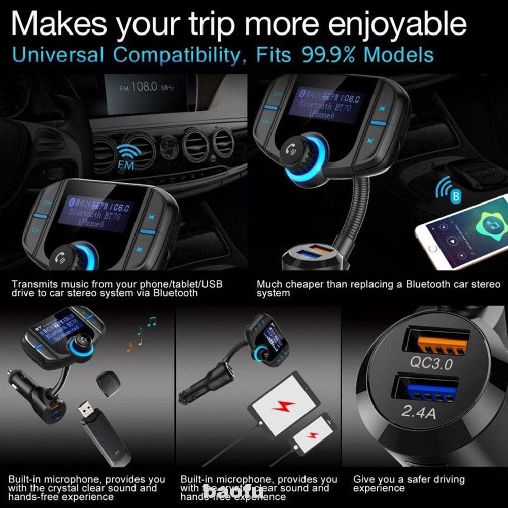 BT70 Universal Wireless Car Radio MP3 Player FM Transmitter - baofu.th ...
