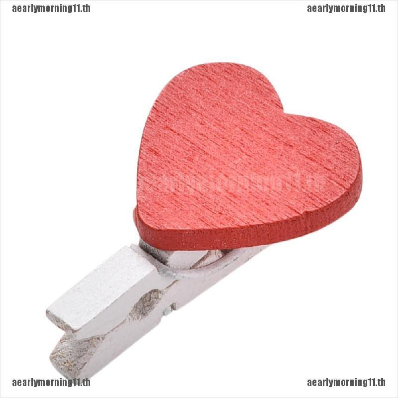 [COD+aearly]20 Pcs Stylish Wooden Red Love Heart Pegs Photo Paper Clip ...