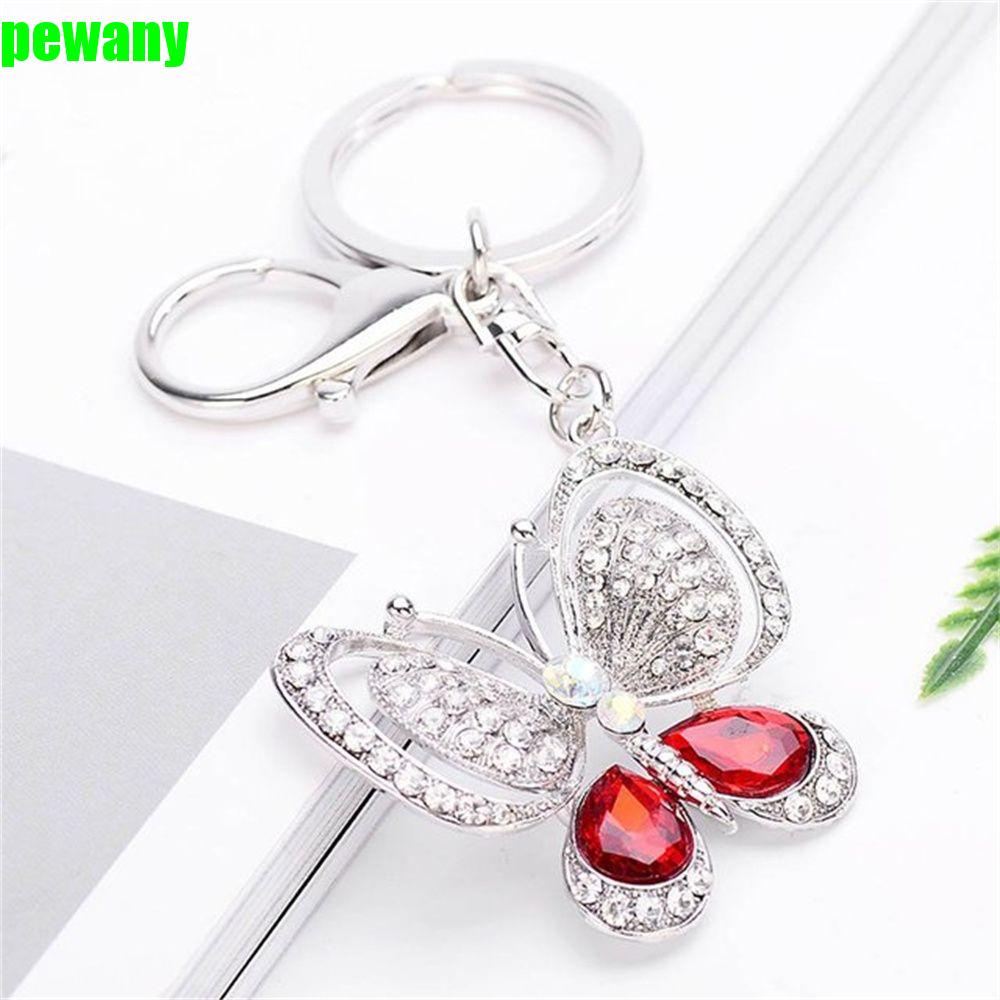 PEWANY Simple Crystal Key Pendant Car Accessories Keys Holder Butterfly ...