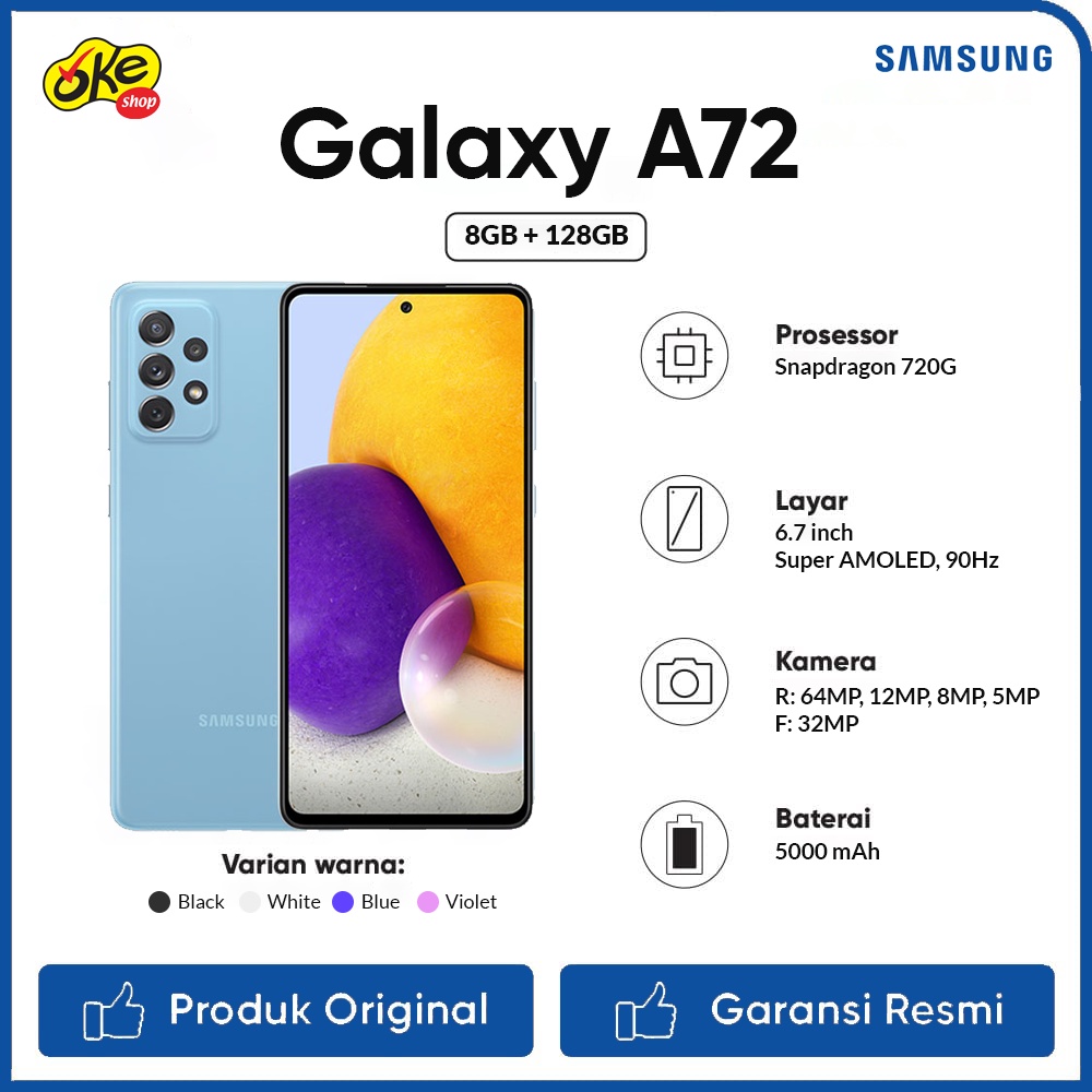 Spesifikasi Samsung Galaxy A72, Harga Terbaru dan Kelebihannya